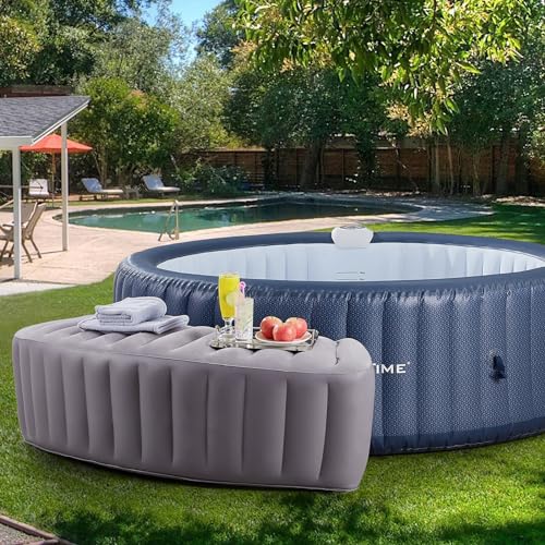 Inflatable Spa Surround Bench Hot Tub Step Spa Side Table Outdoor Portable Air Seat Pool Accessory Yard Home Garden Patio Lawn Backyard Bathtub Universal Curved Footstep