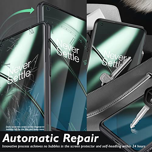 Orzero Phone Case Compatible for OnePlus 11 5G, with 2 Pack High Definition TPU Screen Protector, Matte Finish Full Body Protection Anti-Scratch Shock Proof Solid Hard Back Cover(1+2) - Frosted Black
