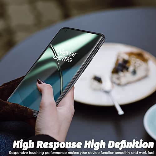 Orzero Phone Case Compatible for OnePlus 11 5G, with 2 Pack High Definition TPU Screen Protector, Matte Finish Full Body Protection Anti-Scratch Shock Proof Solid Hard Back Cover(1+2) - Frosted Black