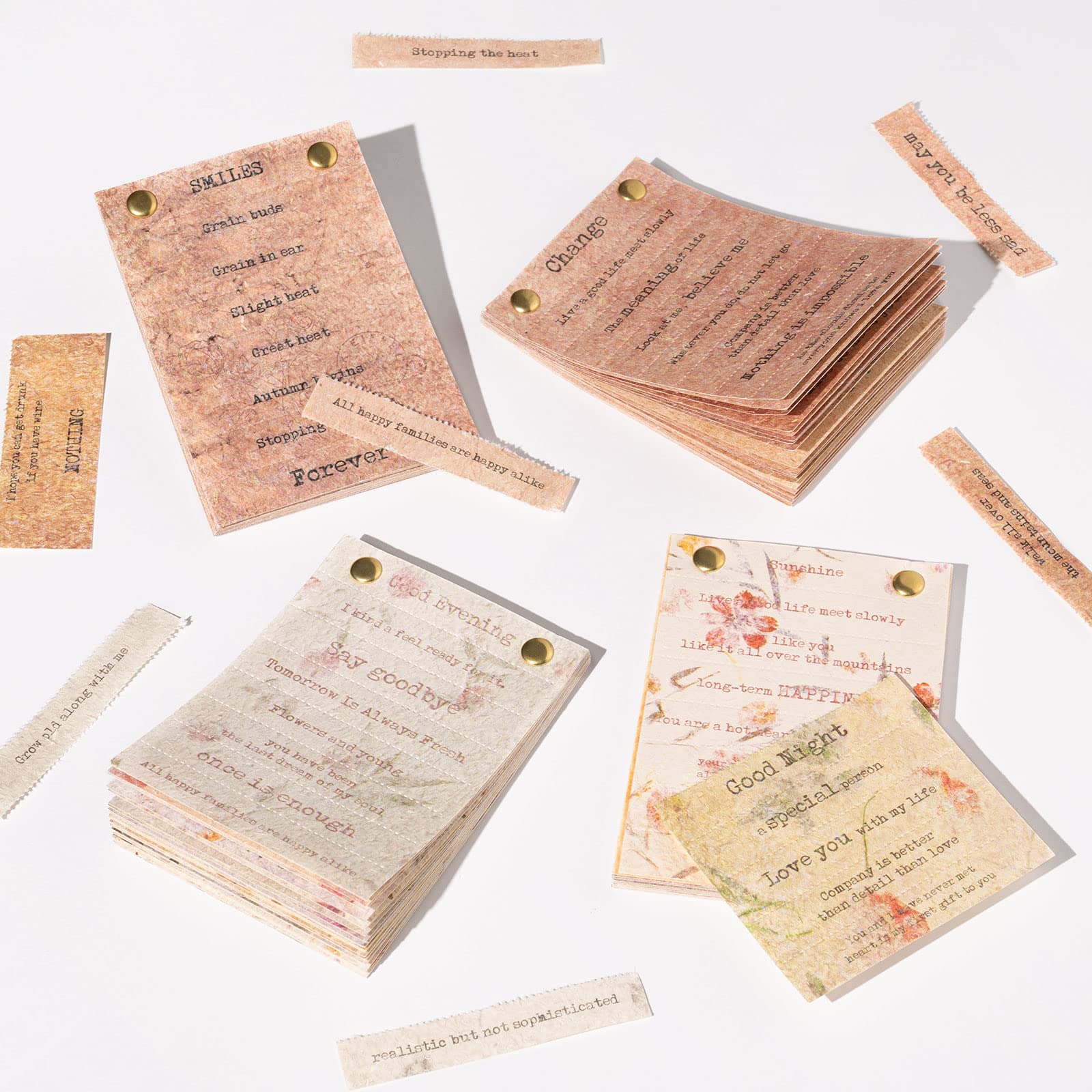JOYCHOIC 700Pcs Vintage Quote Paper for Scrapbooking, Phrases Words Paper for Junk Journal Supplies, Scrapbook Journaling Bullet Decorative DIY Art Crafts Collage Embellishment