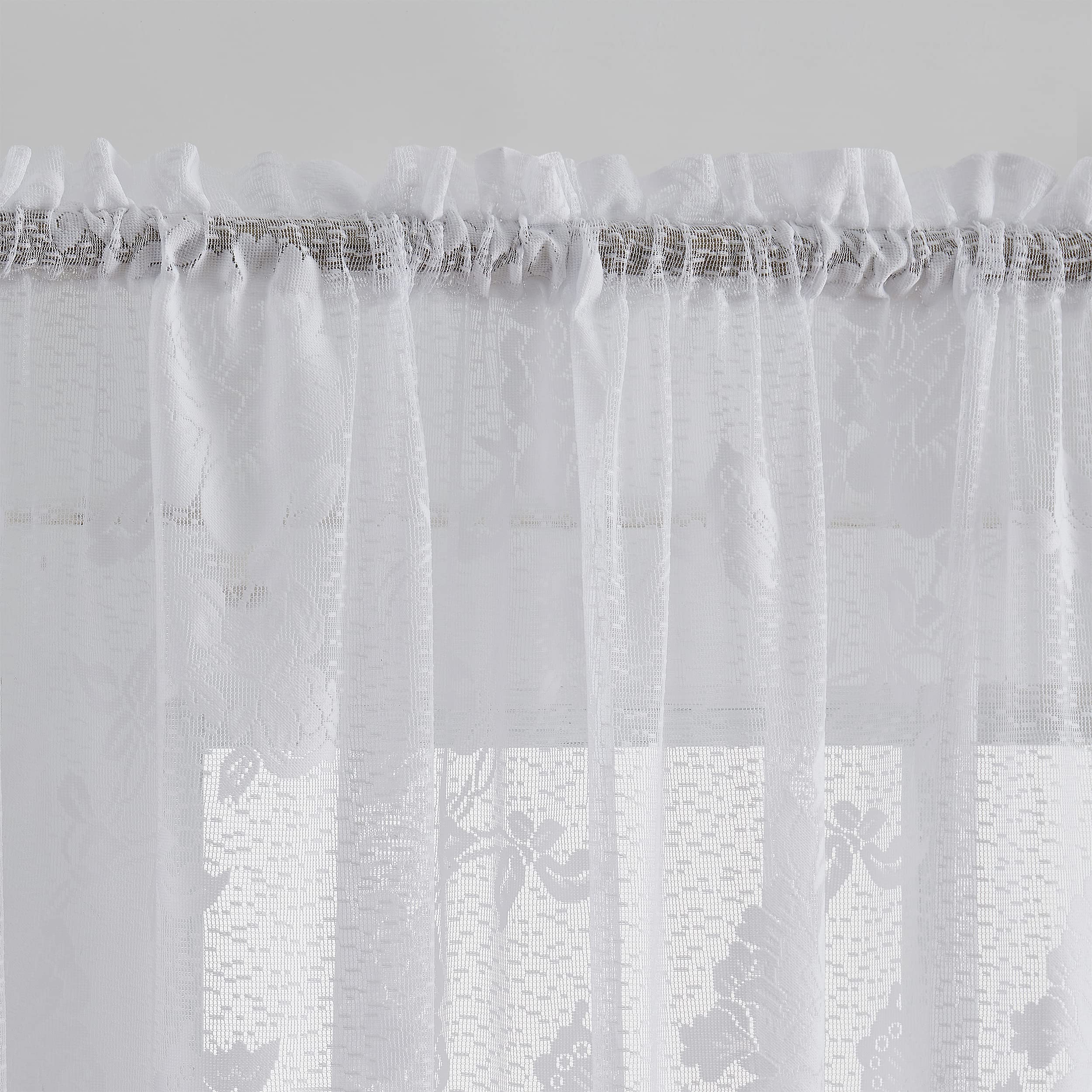 RENAISSANCE HOME FASHION Lacey Embroidered LACE Tier Pair