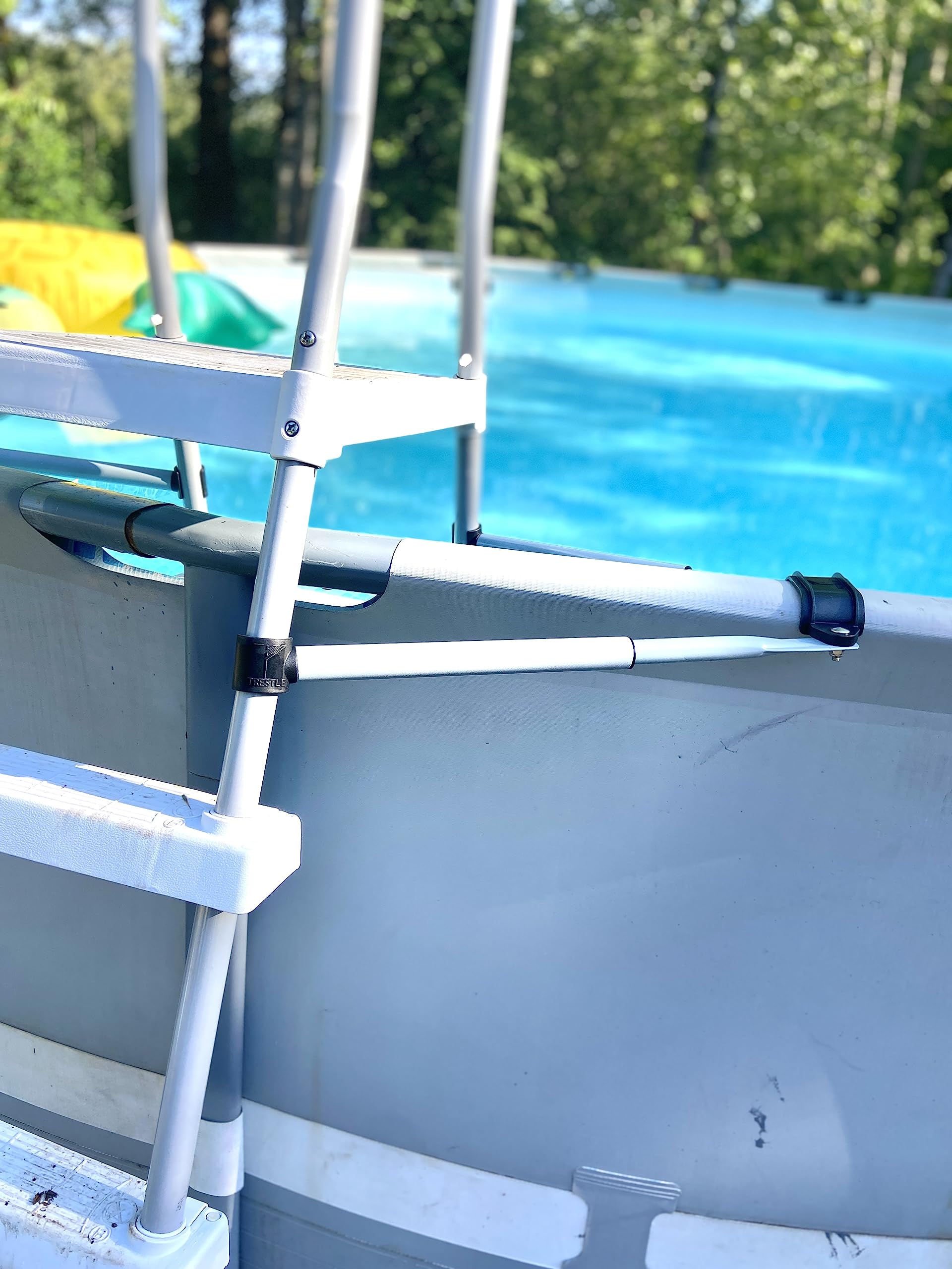 Above Ground Swimming Pool Ladder Latch **Sold as Set** Ladder Anchor Safety Stabilizer Pool Frame Reduce Injury**Stop Wear On Your Pool Liner**