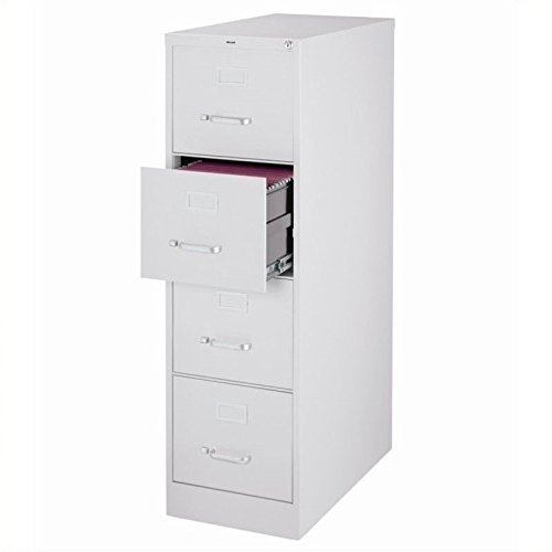 Scranton & Co 25" Deep 4 Drawer Letter File Cabinet in Gray, Fully Assembled