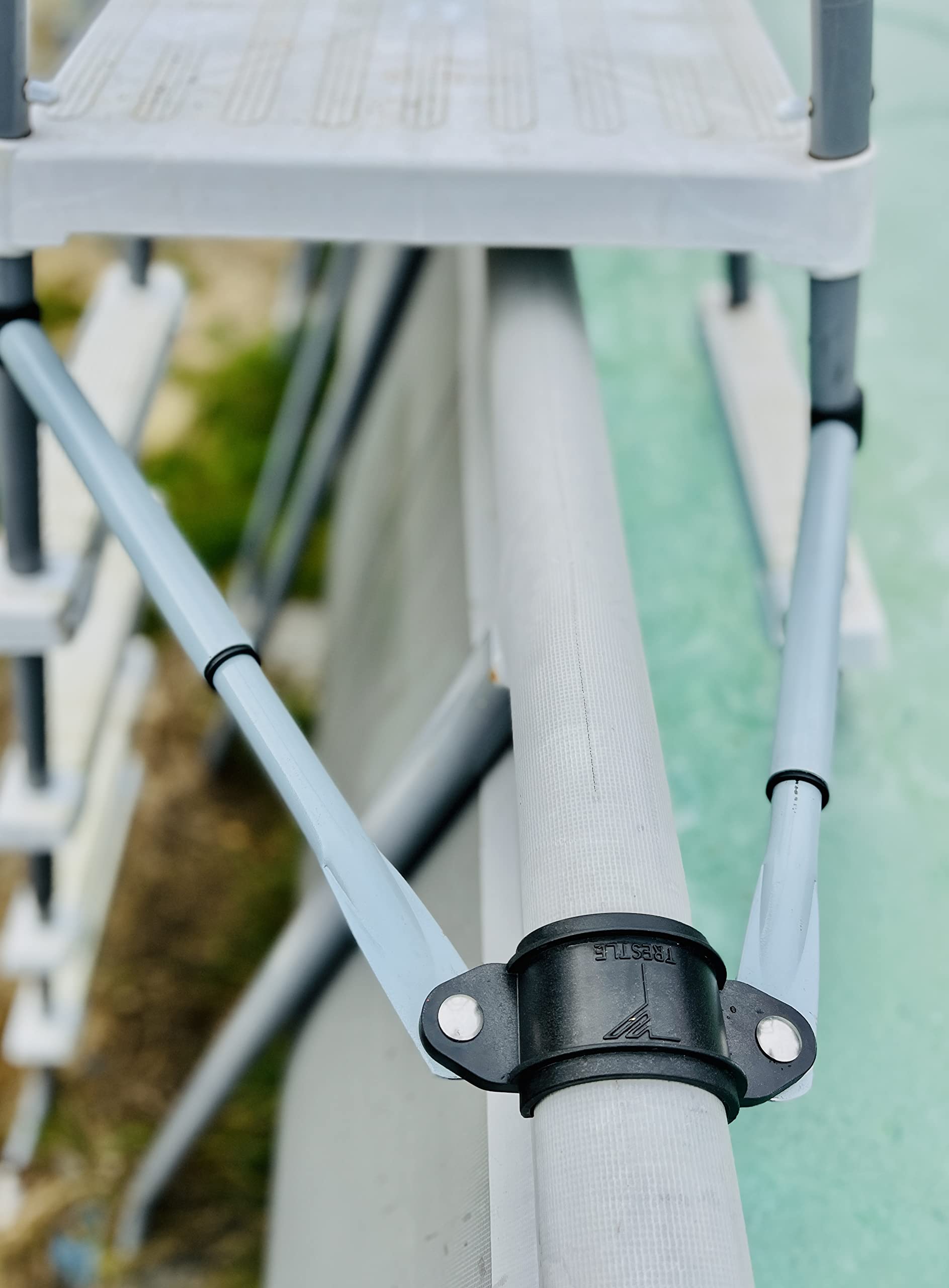 Above Ground Swimming Pool Ladder Latch **Sold as Set** Ladder Anchor Safety Stabilizer Pool Frame Reduce Injury**Stop Wear On Your Pool Liner**