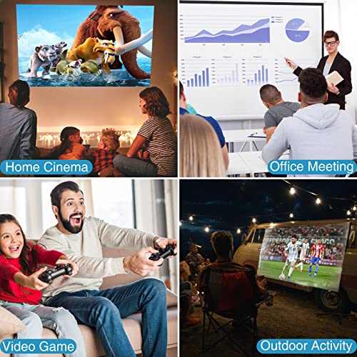 Projector with WiFi and Bluetooth, Upgrade 1080P Native Portable Projector Support 4K and 300", Outdoor Movie Projector for Phone, PC, TV Stick