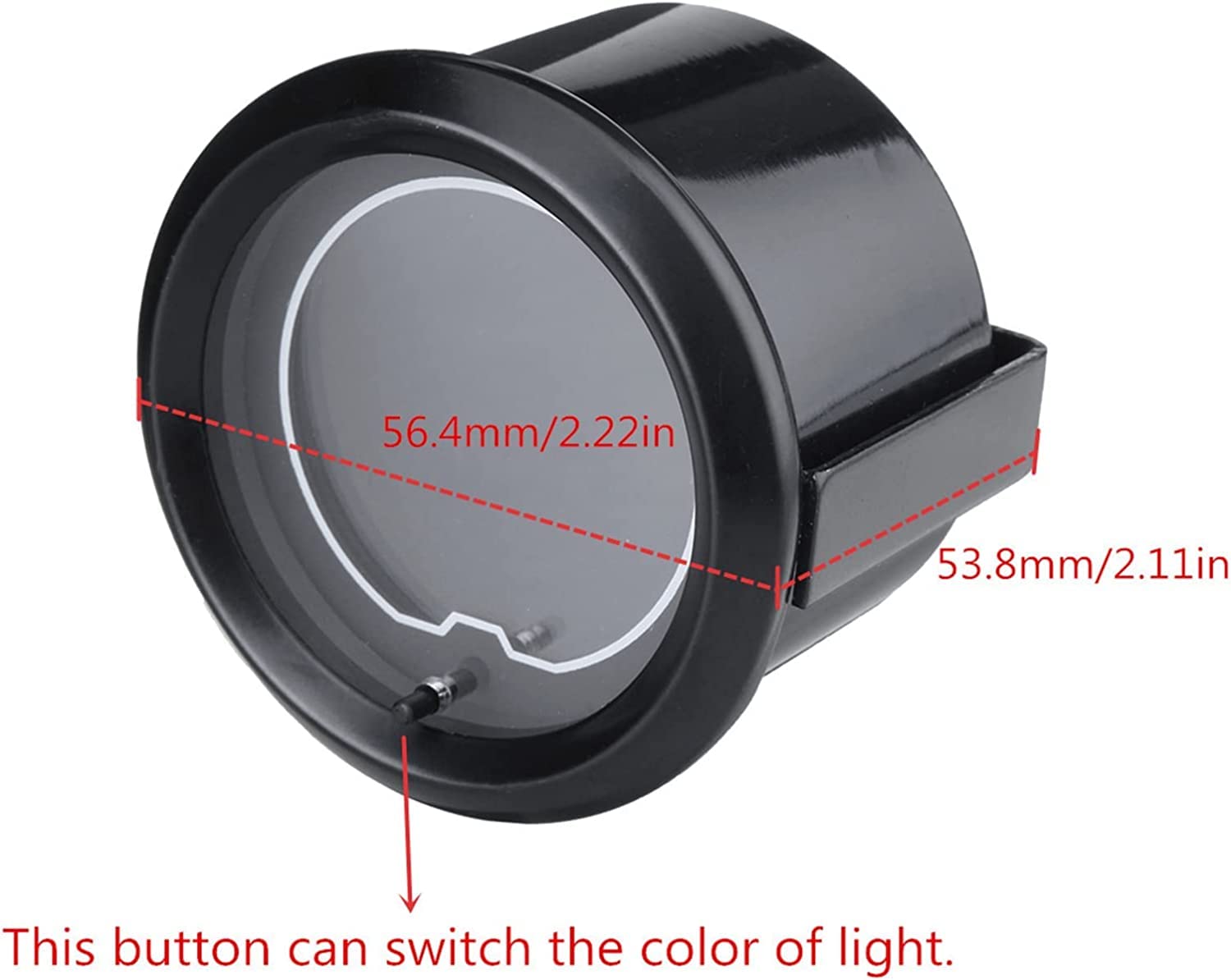 LEVANLIGHT Black 7 Color LED Display 30 PSI Turbo Boost/Vacuum Gauge Kit for Car Truck | 7 Adjustable Color LED | Dual Digital Analog Output | 2-1/16" 52mm