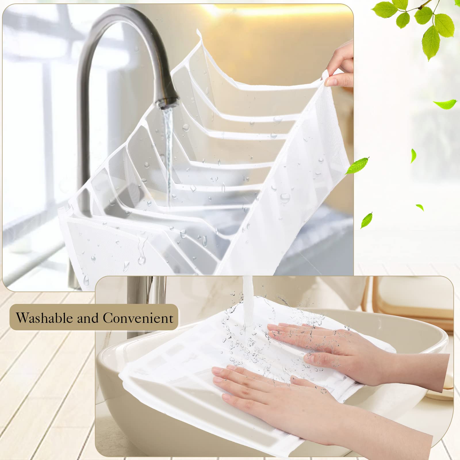 Tatuo 30 Pcs Wardrobe Clothes Organizer Closet Organizers and Storage Drawer Organizers for Clothing Foldable Mesh Dividers Storage for Jeans, Trousers, T Shirts and Skirts, 7 Grid, Large and Small