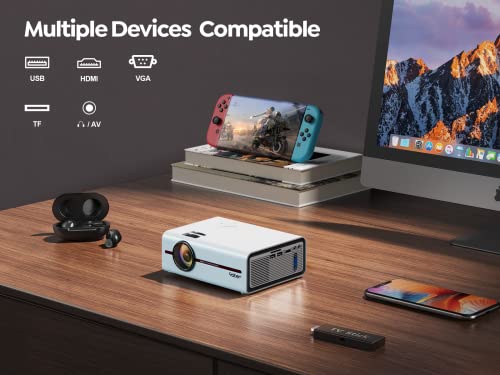 YABER 2023 Upgrade Projector with 5G WiFi and Bluetooth 5.1, 9000L 1080P Support 4K Video Projector, Mini Portable Outdoor Projector with Tripod and Carrying Bag, Compatible with HDMI, VGA, TV Stick