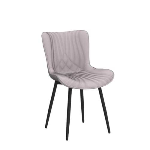 YOUTASTE Grey Dining Chairs Set of 2 Faux Leather Upholstered Kitchen Dining Room Chairs Mid Century Modern Metal Legs Chairs High Back for Kitchen Restaurant Living Room Bedrooms