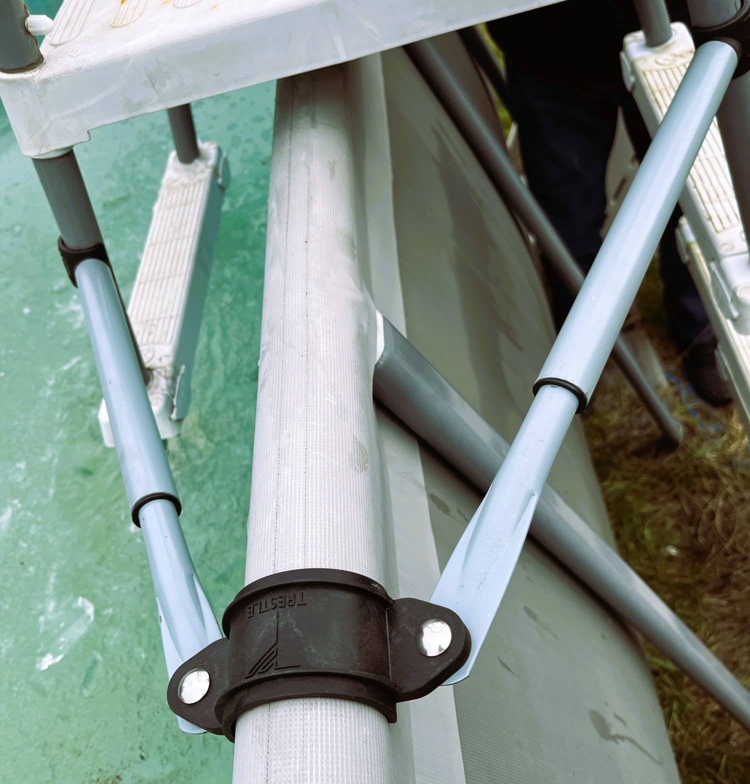Above Ground Swimming Pool Ladder Latch **Sold as Set** Ladder Anchor Safety Stabilizer Pool Frame Reduce Injury**Stop Wear On Your Pool Liner**