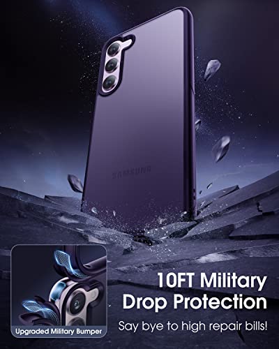 CASEKOO Genuine Official for Samsung Galaxy S23 Plus case (10FT Military Drop Protection) (Zero-Smudge Tech) Translucent Hard Back & Soft Bumper, Protective Slim Thin S23 Plus Case 6.6'' 2023, Purple