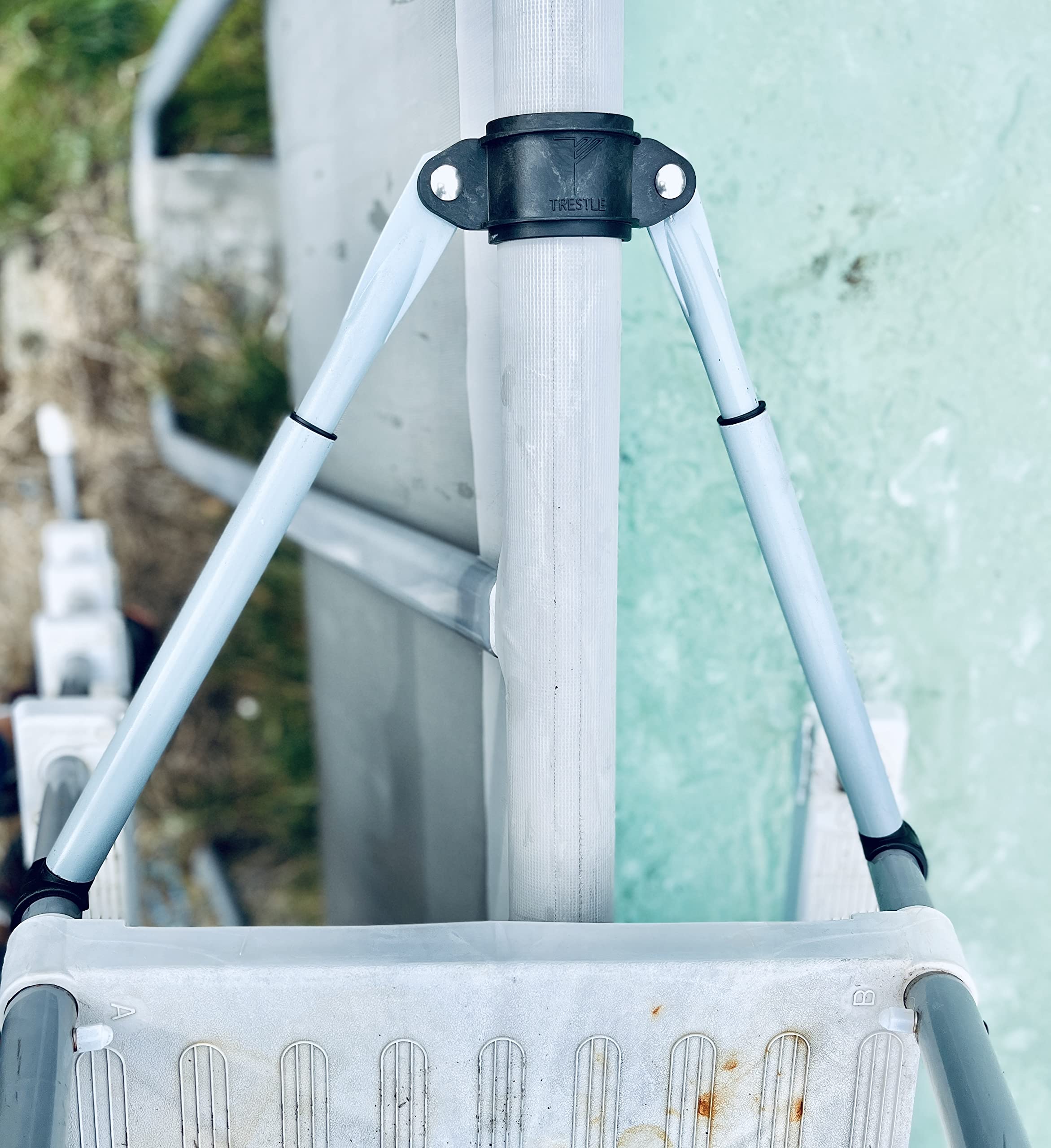 Above Ground Swimming Pool Ladder Latch **Sold as Set** Ladder Anchor Safety Stabilizer Pool Frame Reduce Injury**Stop Wear On Your Pool Liner**