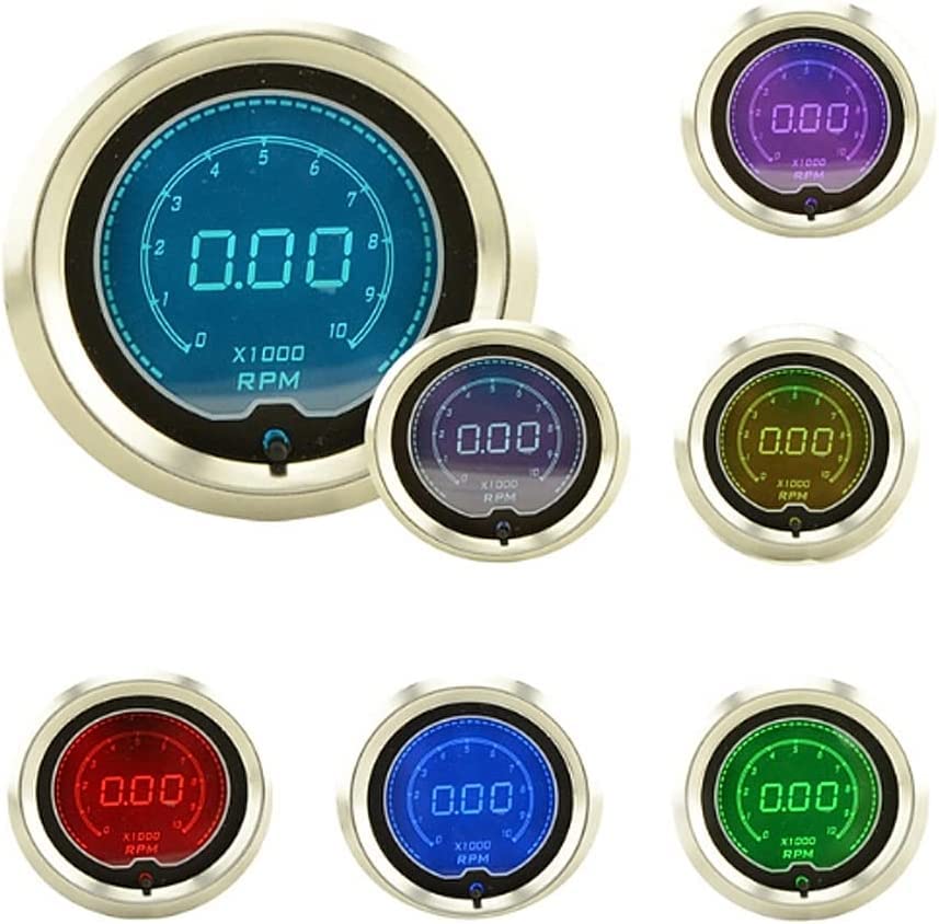 LEVANLIGHT Black 7 Color LED Display 30 PSI Turbo Boost/Vacuum Gauge Kit for Car Truck | 7 Adjustable Color LED | Dual Digital Analog Output | 2-1/16" 52mm