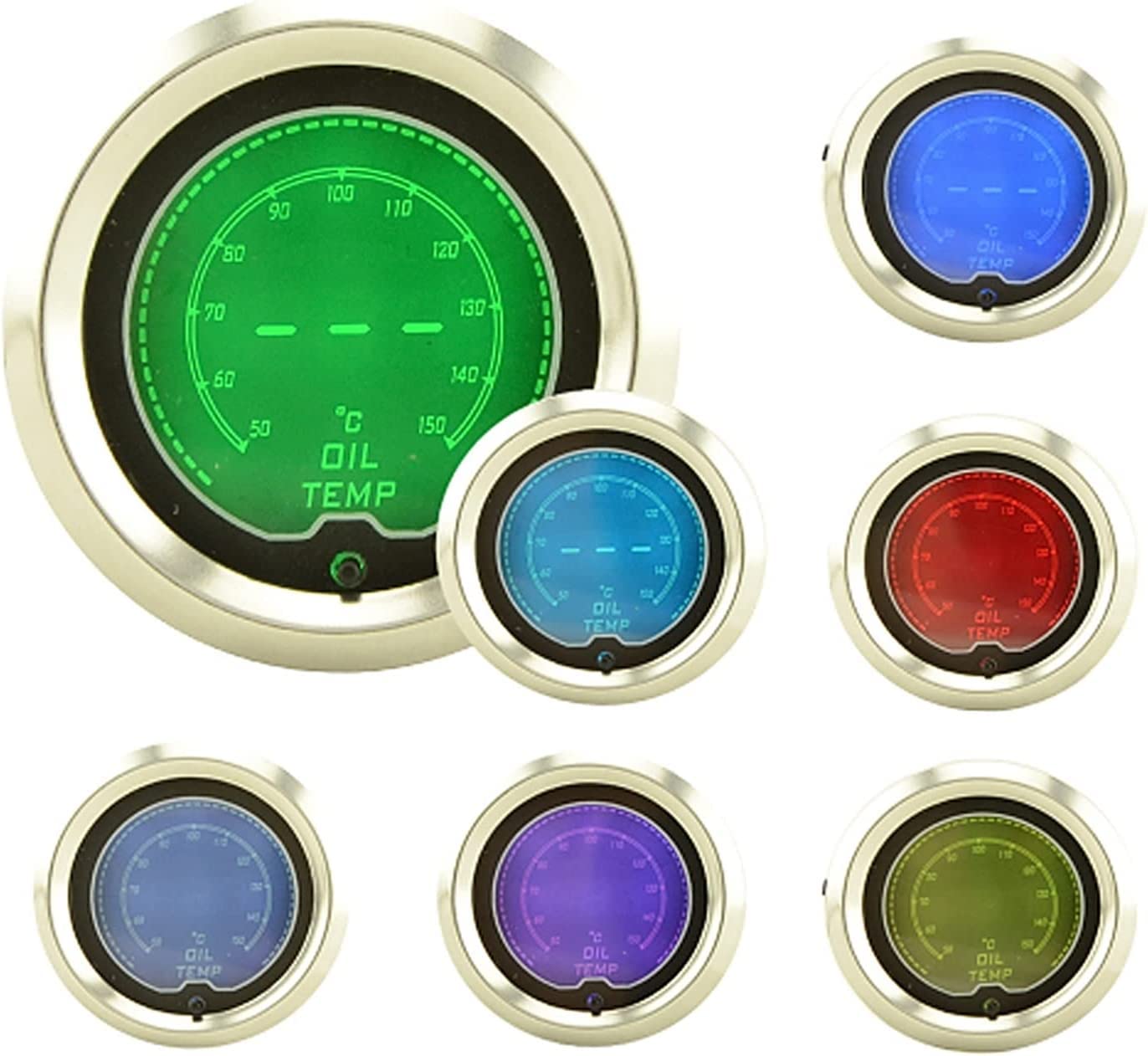 LEVANLIGHT Black 7 Color LED Display 30 PSI Turbo Boost/Vacuum Gauge Kit for Car Truck | 7 Adjustable Color LED | Dual Digital Analog Output | 2-1/16" 52mm