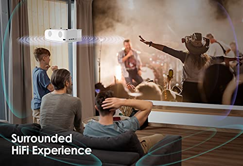 VIMGO 5G WiFi Projector, 9700LUX Native 1080P Projector, 220β Display Video Projector w Tripod, Portable Outdoor Projector for TV Stick, Video Games,HDMI/USB/AV/PS5, iOS Android Smartphone (X1)