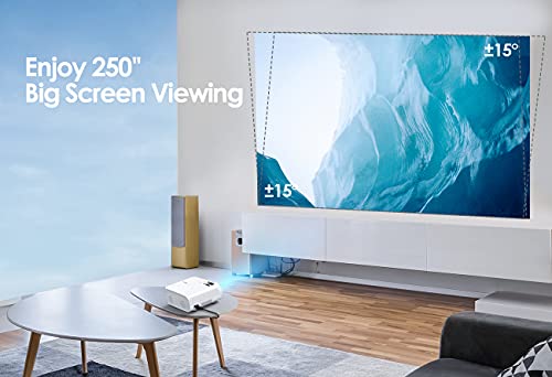 VIMGO 5G WiFi Projector, 9700LUX Native 1080P Projector, 220β Display Video Projector w Tripod, Portable Outdoor Projector for TV Stick, Video Games,HDMI/USB/AV/PS5, iOS Android Smartphone (X1)