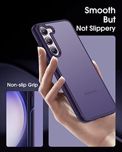 CASEKOO Genuine Official for Samsung Galaxy S23 Plus case (10FT Military Drop Protection) (Zero-Smudge Tech) Translucent Hard Back & Soft Bumper, Protective Slim Thin S23 Plus Case 6.6'' 2023, Purple