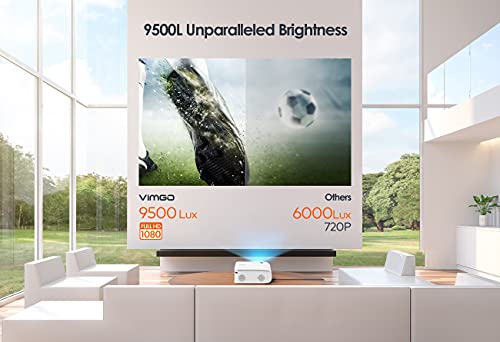 VIMGO 5G WiFi Projector, 9700LUX Native 1080P Projector, 220β Display Video Projector w Tripod, Portable Outdoor Projector for TV Stick, Video Games,HDMI/USB/AV/PS5, iOS Android Smartphone (X1)