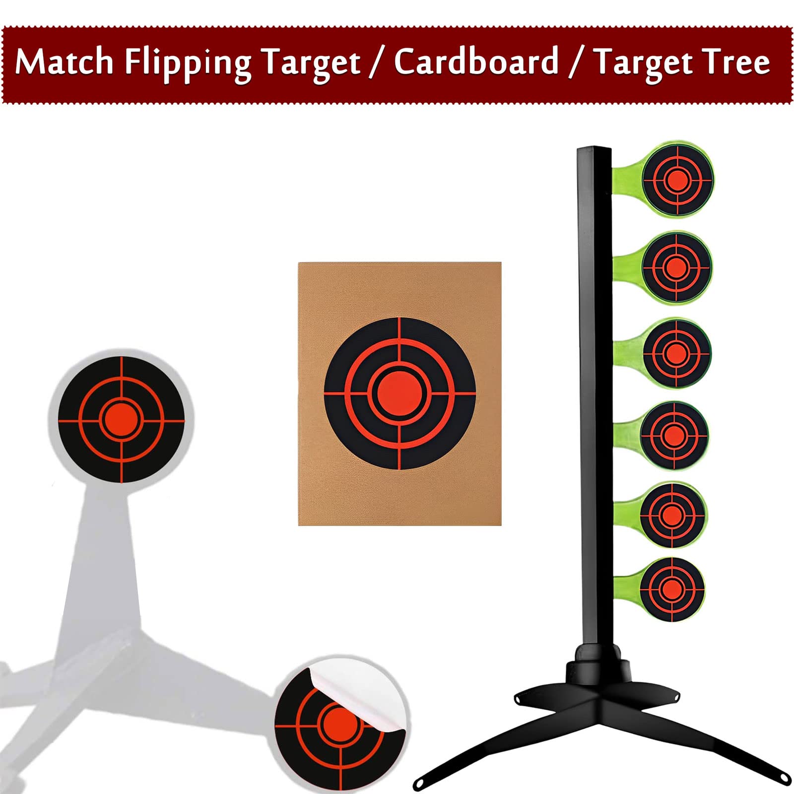 Splatter Target Stickers, 3 Inch Reactive Paper Targets, 250 Pcs Adhesive Shooting Targets with Fluorescent Yellow Impact for BB Gun, Pellet Gun, Airsoft, Rifle Shooting Practice