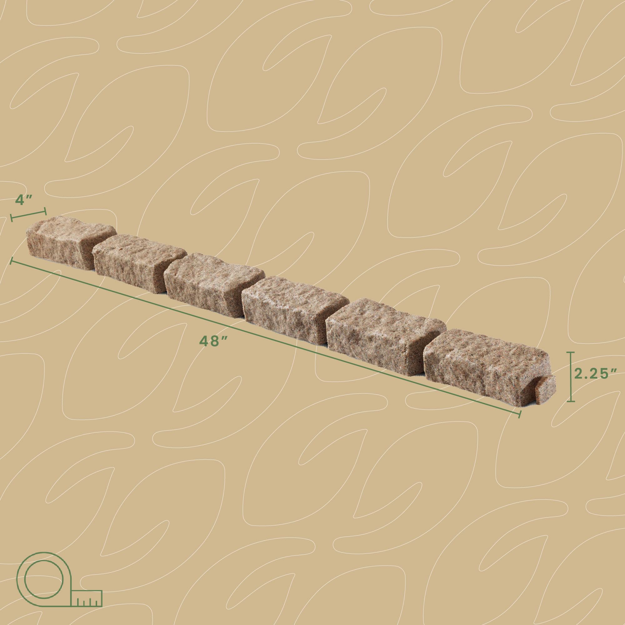 Beuta Landscape Edging | Garden Edging Border | No Dig Faux Stone Bricks for Lawn edging, Flower beds, Pathways & Yards – 4 Packs | Each Pack Has 6 Bricks 48"Lx 4"W x 2.25"H | 12 Spikes | Sandstone