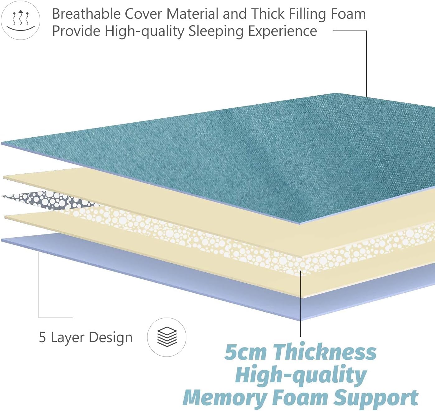 MAXYOYO Floral Printed Japanese Floor Mattress Futon Mattress Queen Size Foldable Bed Roll Up Camping Mattress Floor Bed Couches and Sofas