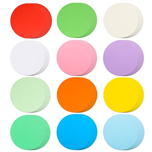 240 Pcs 5.9 In Round Cutouts Paper Circles Assorted Color Paper Round Cut-Out Accents Construction Paper Circles Shape Die Cuts for Kids DIY Craft Project Back to School Classroom Bulletin Board Decor