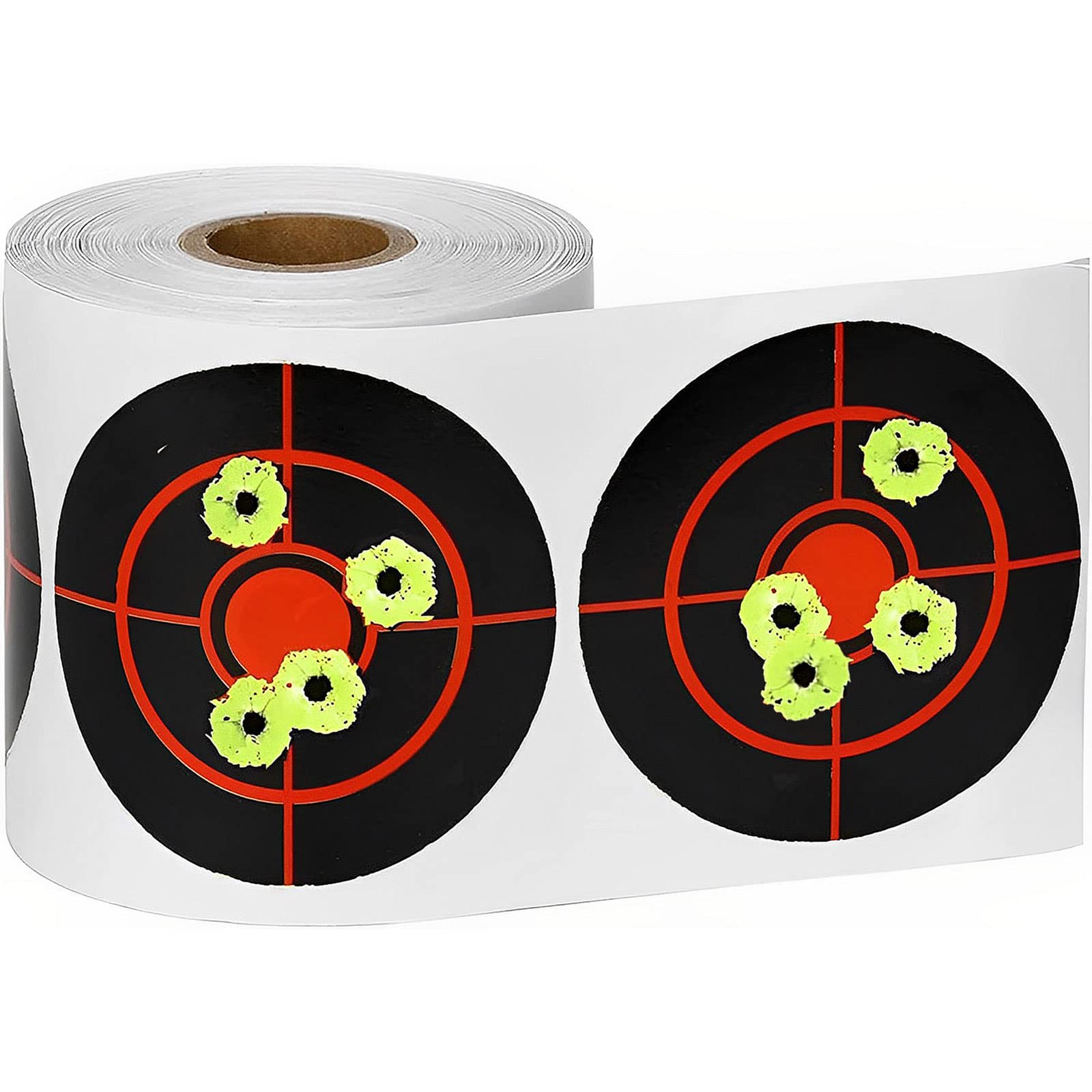 Splatter Target Stickers, 3 Inch Reactive Paper Targets, 250 Pcs Adhesive Shooting Targets with Fluorescent Yellow Impact for BB Gun, Pellet Gun, Airsoft, Rifle Shooting Practice