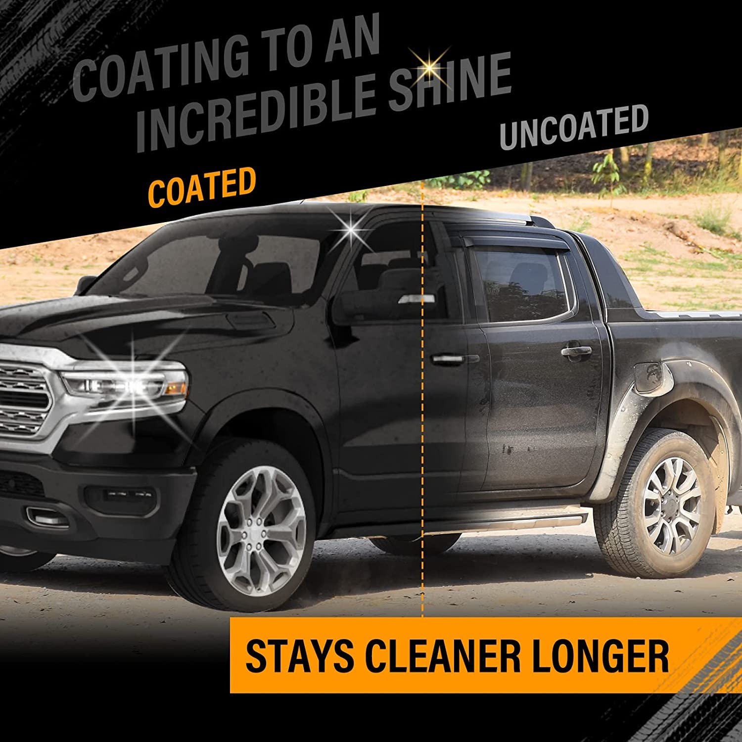 2pc Quick Ceramic Coating Seal Kit - Headlight Restoration - Glass Cleaner - Plastic Trim Restorer - Makes Cars Look Like New - Long Lasting Shine - High Protection (120ml + Glitter Cloth)