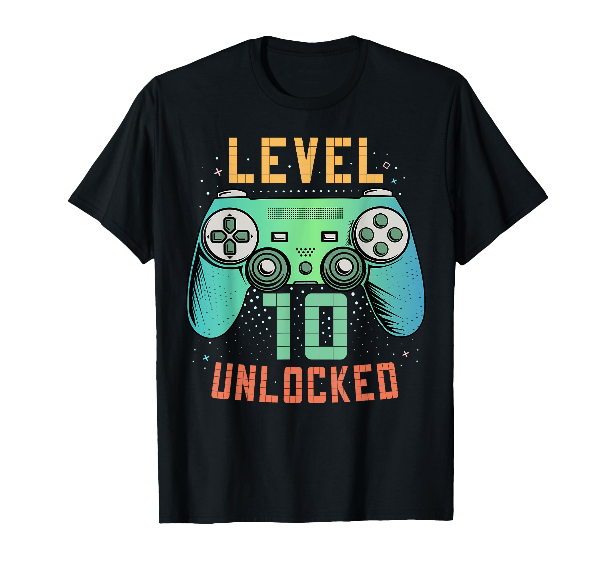 Level 10 Unlocked 10th Birthday Gamer Gifts 10 Year Old Boys T-Shirt
