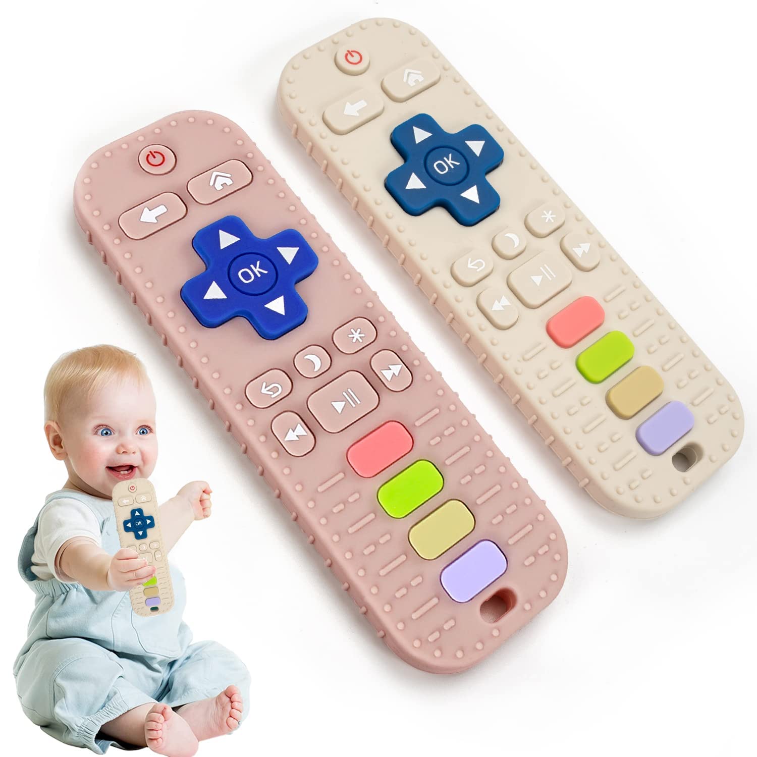 Baby Toys 0-6 Months, 2Pack Teethers for Babies 0-6 Months, 6 Month Old Baby Toys 3-6 Months, Baby Teether Toys, Infant Teething Toys for Baby Boy Girl Toys