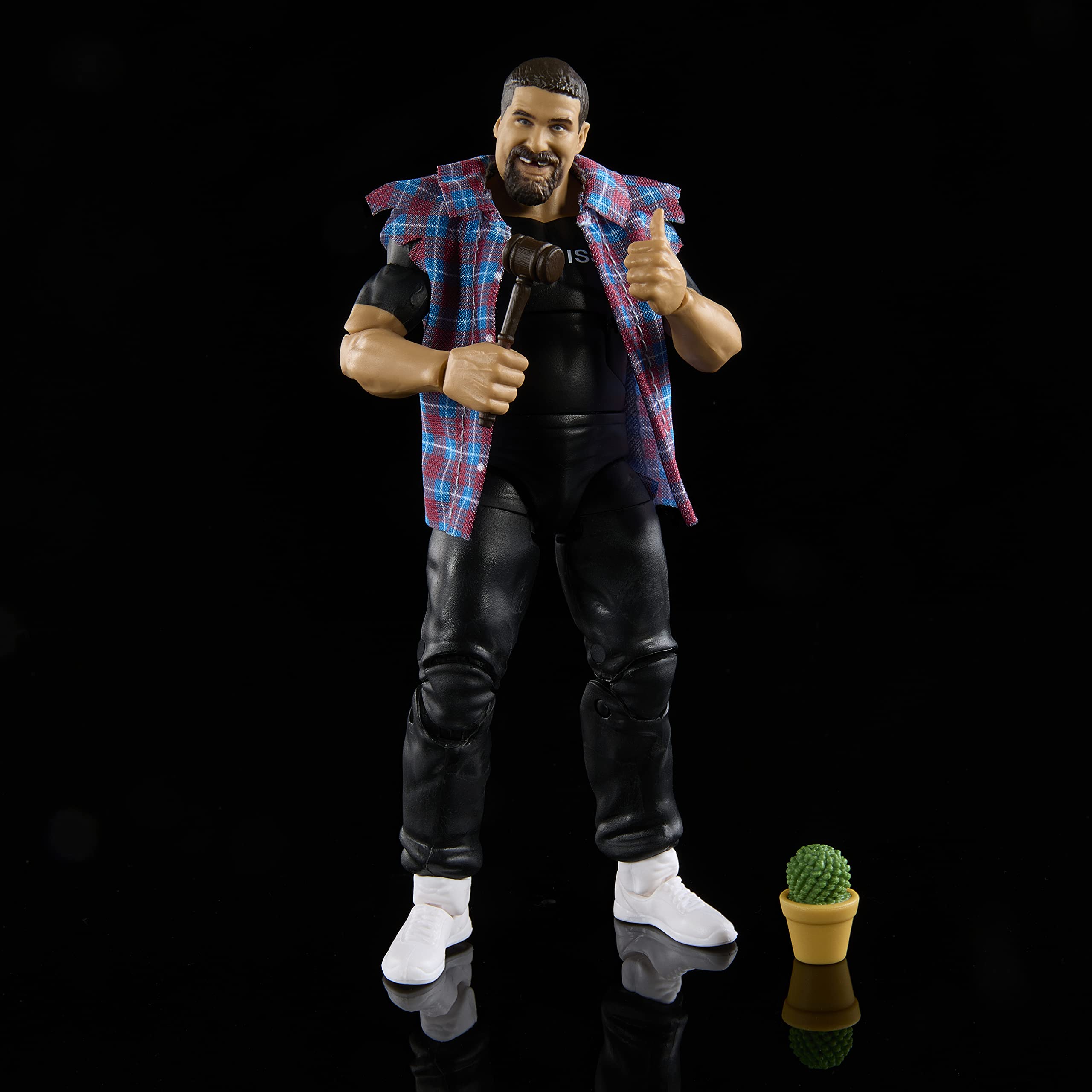 Mattel WWE Elite Collection Action Figure & Accessories, Series #102 Commissioner Foley 6-inch Collectible with 25 Articulation Points & Swappable Hands