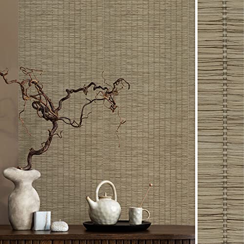 GoDear Design Faux Grasscloth Textured Wallpaper for Bedroom Living Room, Contact Paper for Wall Décor and Doors, Single Roll Wall Covering, 23" W x 96" L Non-Pasted Paper, Tranquility
