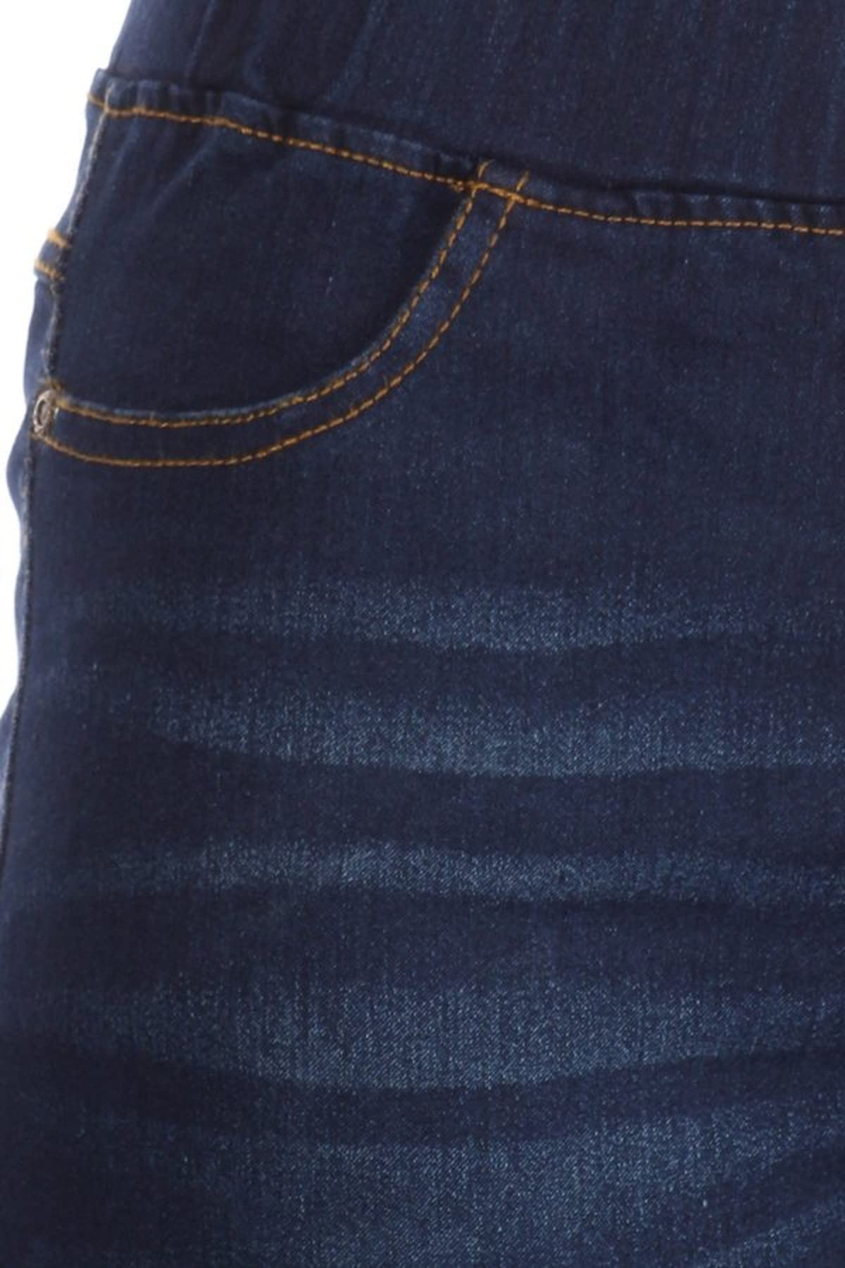 Women's Capris Jean Skinny Pull-On Denim Capri Pants for Women Cropped Jeans Size XL Dark Blue Denim