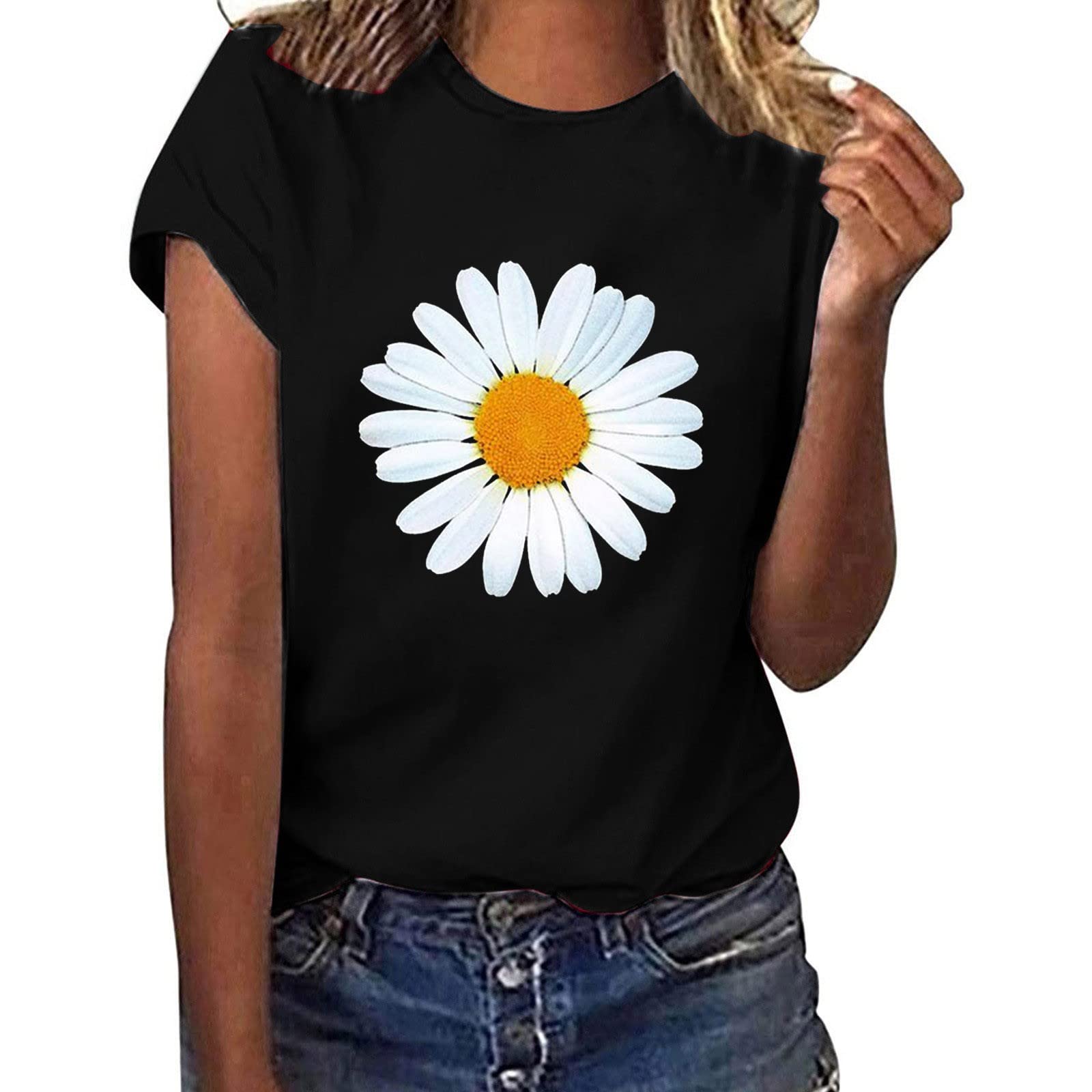 JEGULV March 20-25 Women Clothes Graphic Tees for Women Short Sleeve Loose Fit Tops Basic Casual Soft Blouse T-Shirts Summer Plus Size Tops 2025 On Amazon Today Prime Clearance Amaon Prime