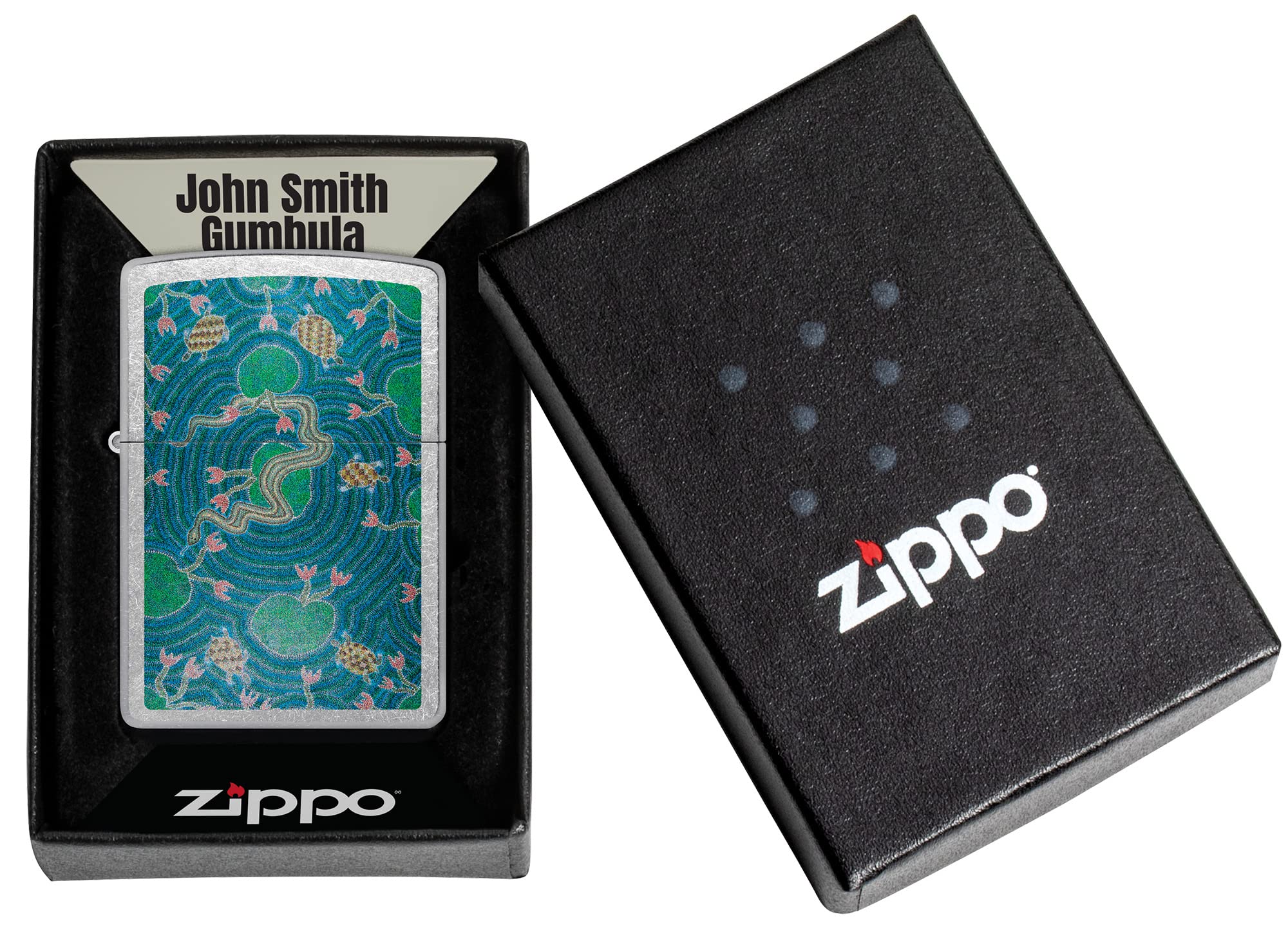 Zippo John Smith Gumbula Snake & Turple Design Street Chrome Pocket Lighter