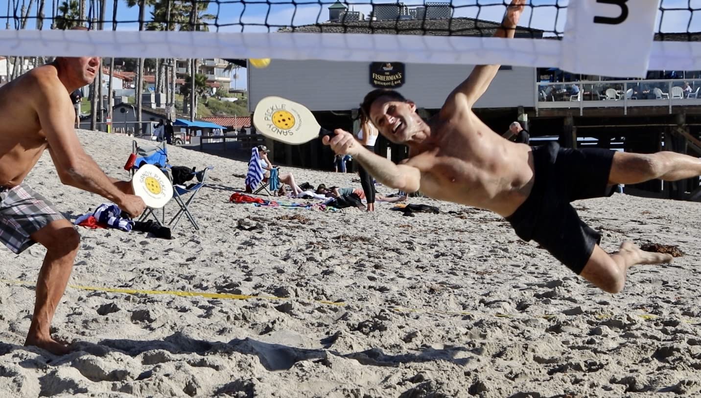 Sandy Pickle | Portable Beach & Grass Pickleball Set | Takes Pickleball Off The Hardcourt Puts IT ON The Beach, in The Park, & ON Your OWN Grass!
