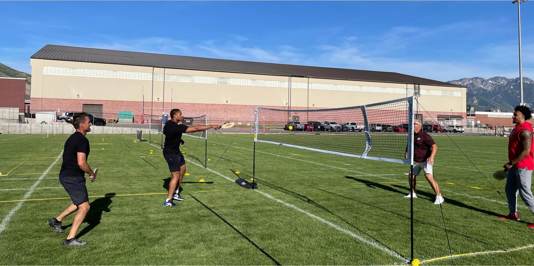 Sandy Pickle | Portable Beach & Grass Pickleball Set | Takes Pickleball Off The Hardcourt Puts IT ON The Beach, in The Park, & ON Your OWN Grass!