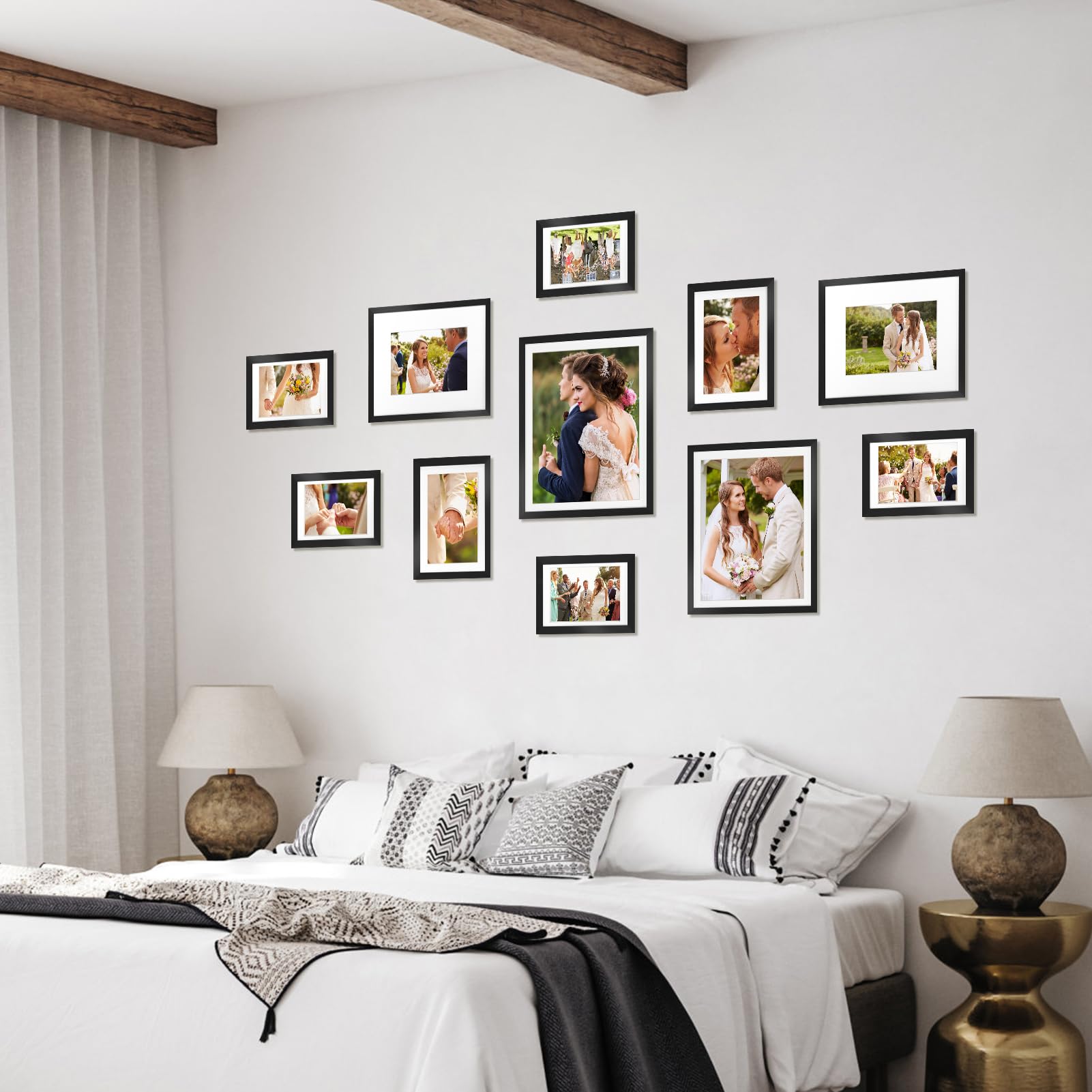 Giftgarden 10Pack 8.5x11 Picture Frame with Mat, 11x14 Matted to 8.5 x 11 Certificate Diploma Award Document Degree, Multi 14x11 Black Frames for Wall or Tabletop Display