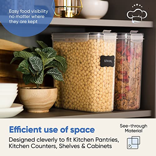 Cereal Containers Storage Set Large (4L,135.2 Oz), Airtight Food Storage Containers for Kitchen & Pantry Organization, Cereal Storage Container Set for Crunchiness, BPA Free Dispenser Keepers