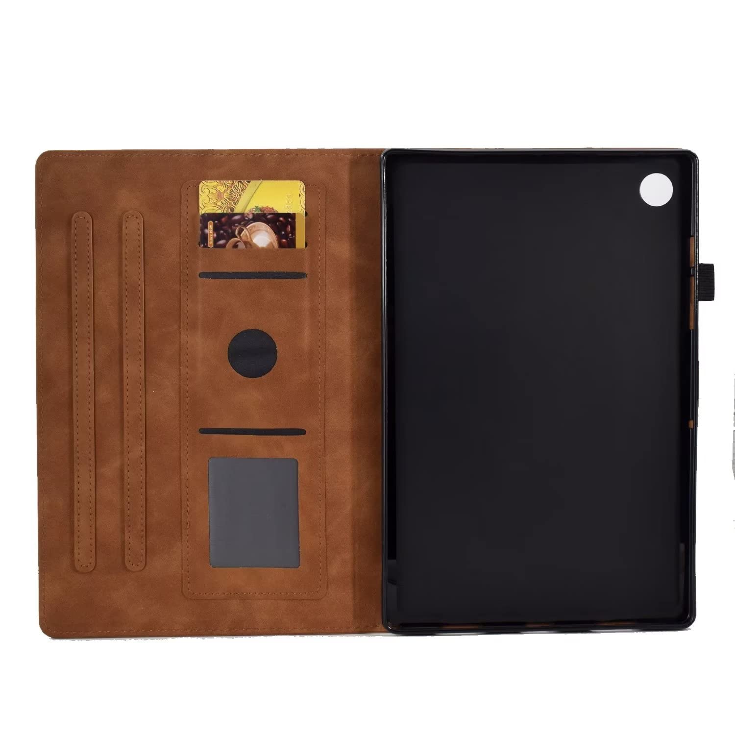 MonsDirect Case for Samsung Galaxy Tab A8 10.5 inch 2022, Suede Leather Multi-Angle Stand Cover, Smart Auto Wake/Sleep Folio Case with Pen Holder for 10.5" Galaxy Tab A8 [SM-X200/X205/X207], Brown