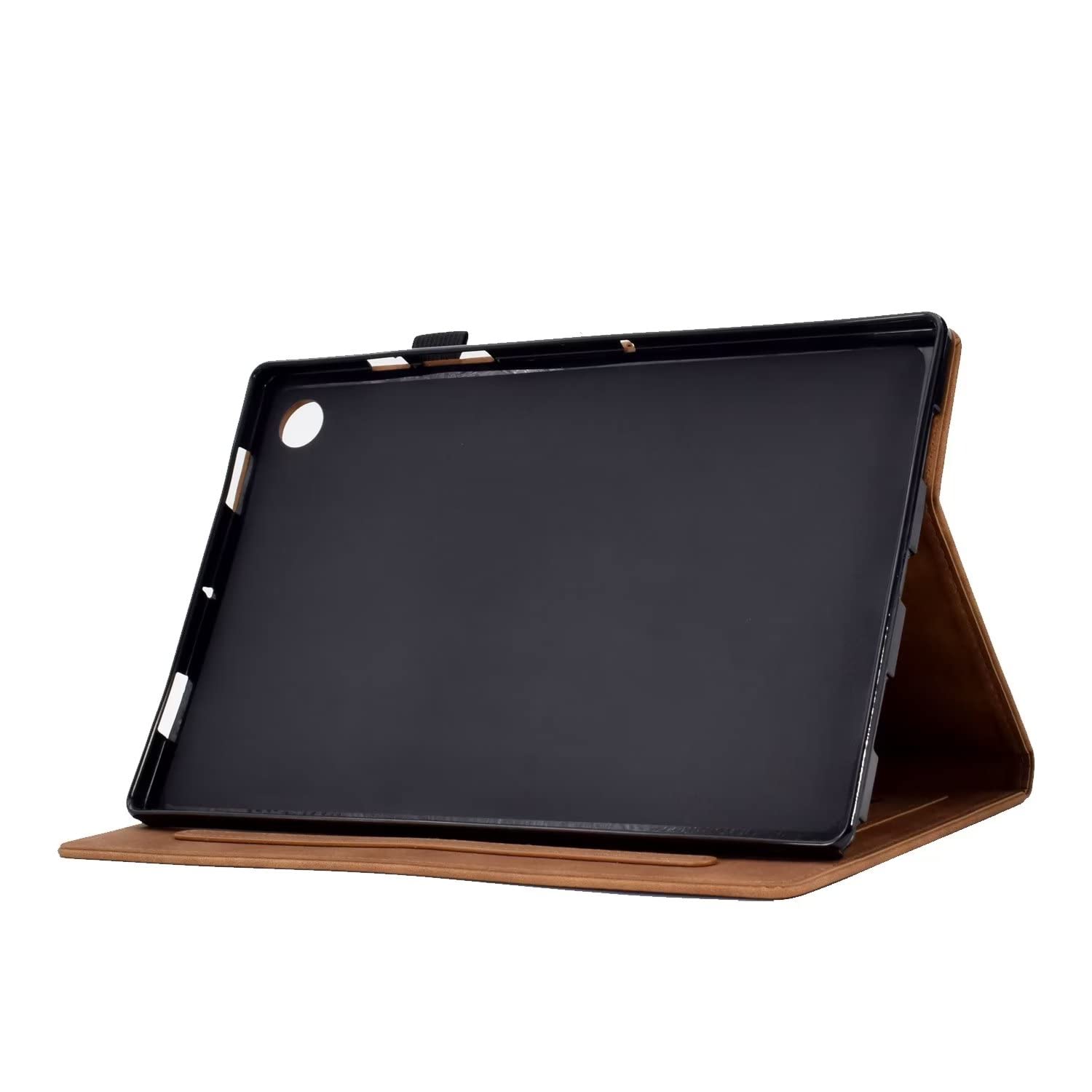 MonsDirect Case for Samsung Galaxy Tab A8 10.5 inch 2022, Suede Leather Multi-Angle Stand Cover, Smart Auto Wake/Sleep Folio Case with Pen Holder for 10.5" Galaxy Tab A8 [SM-X200/X205/X207], Brown