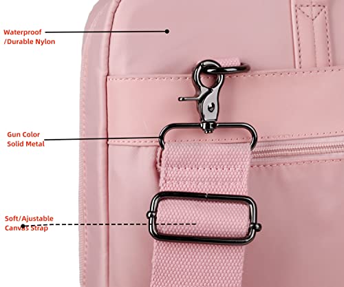 Laptop Bag for Women Computer Shoulder Bag 15.6 inch Laptop Tote Purse Set Business Briefcase Handbag Waterproof BC-02 (Pink)
