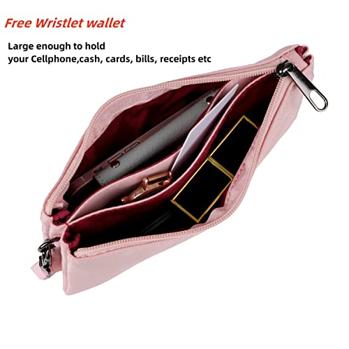 Laptop Bag for Women Computer Shoulder Bag 15.6 inch Laptop Tote Purse Set Business Briefcase Handbag Waterproof BC-02 (Pink)