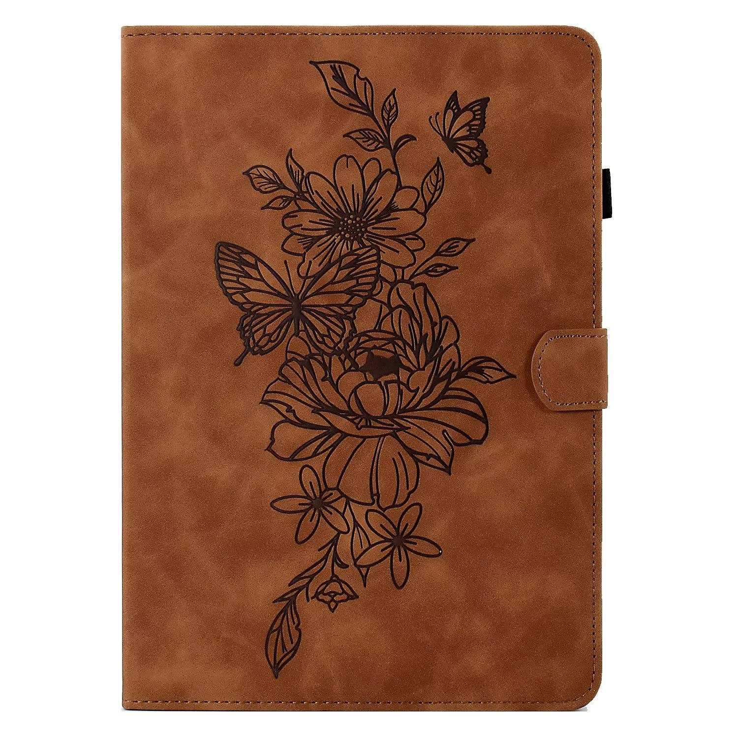 MonsDirect Case for Samsung Galaxy Tab A8 10.5 inch 2022, Suede Leather Multi-Angle Stand Cover, Smart Auto Wake/Sleep Folio Case with Pen Holder for 10.5" Galaxy Tab A8 [SM-X200/X205/X207], Brown