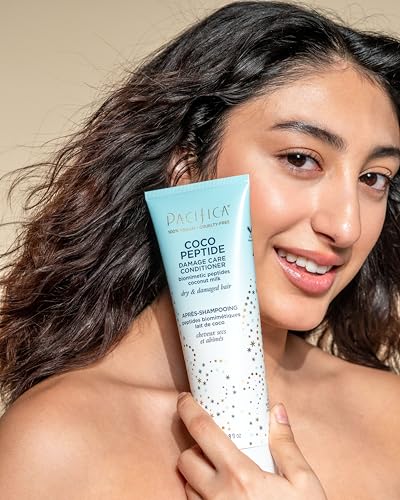 Pacifica Coco Peptide Damage Care Shampoo & Conditioner Set β Repairing Hair Care for Dry Damaged Hair Vegan Collagen & Peptides for Split Ends & Breakage Sulfate Free Clean Vegan Dermatologist Tested