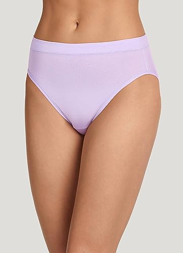 Jockey Women's Underwear Cotton Stretch Hi Cut, Digital Lavender, 8