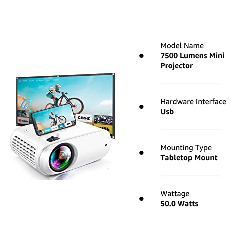 Projector with WiFi, 2023 Upgrade 9000L [100" Projector Screen Included] Projector for Outdoor Movies, 1080P Supported Mini Projector Compatible with TV Stick, iOS, Android, PS5