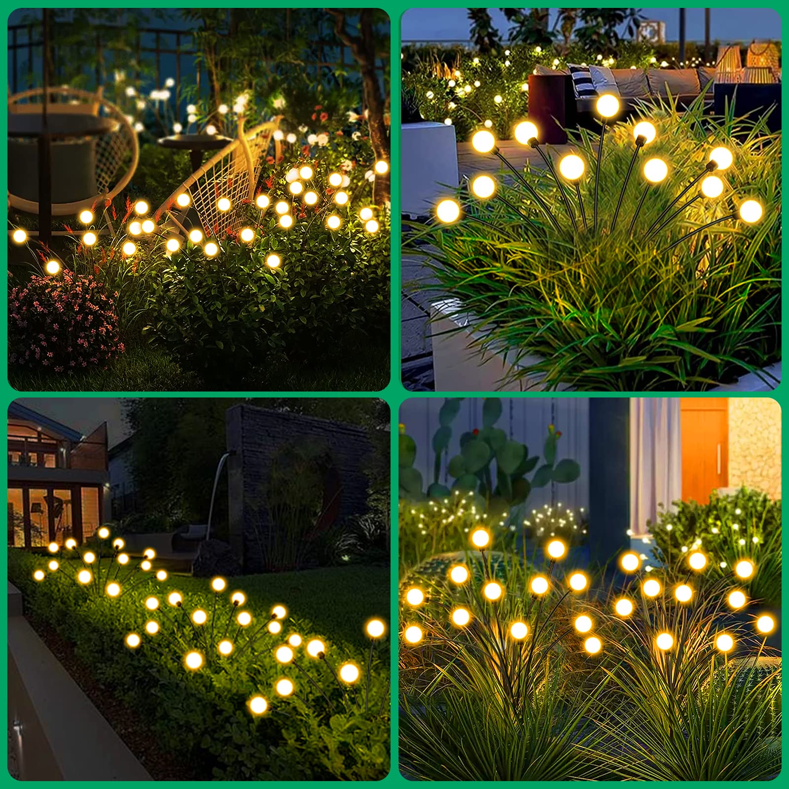 TomCare Solar Lights 22 LED Solar Firefly Lights with 2 Modes Swaying Solar Powered Garden Lights Waterproof Decorative Solar Lights Outdoor for Outside Pathway Yard Patio, 2 Pack
