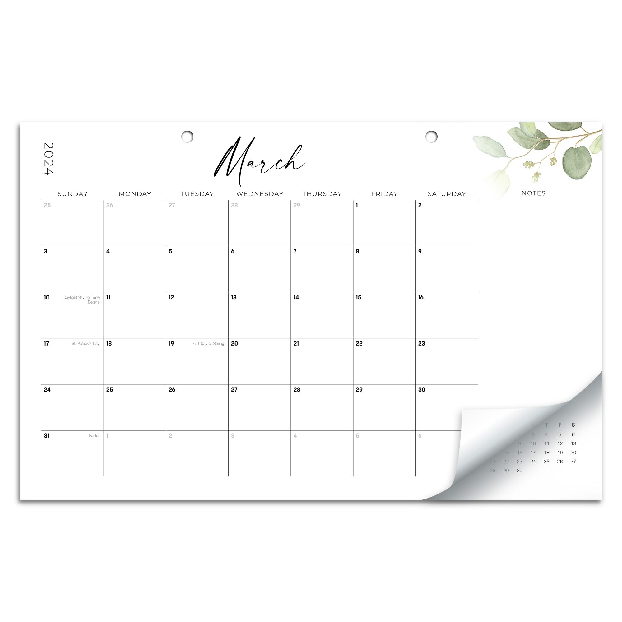 Aesthetic Greenery 2024 Desk Calendar - Runs From June 2023 Until December 2024-2023-2024 Desktop/Wall Calendar 17"x11" for Easy Organizing