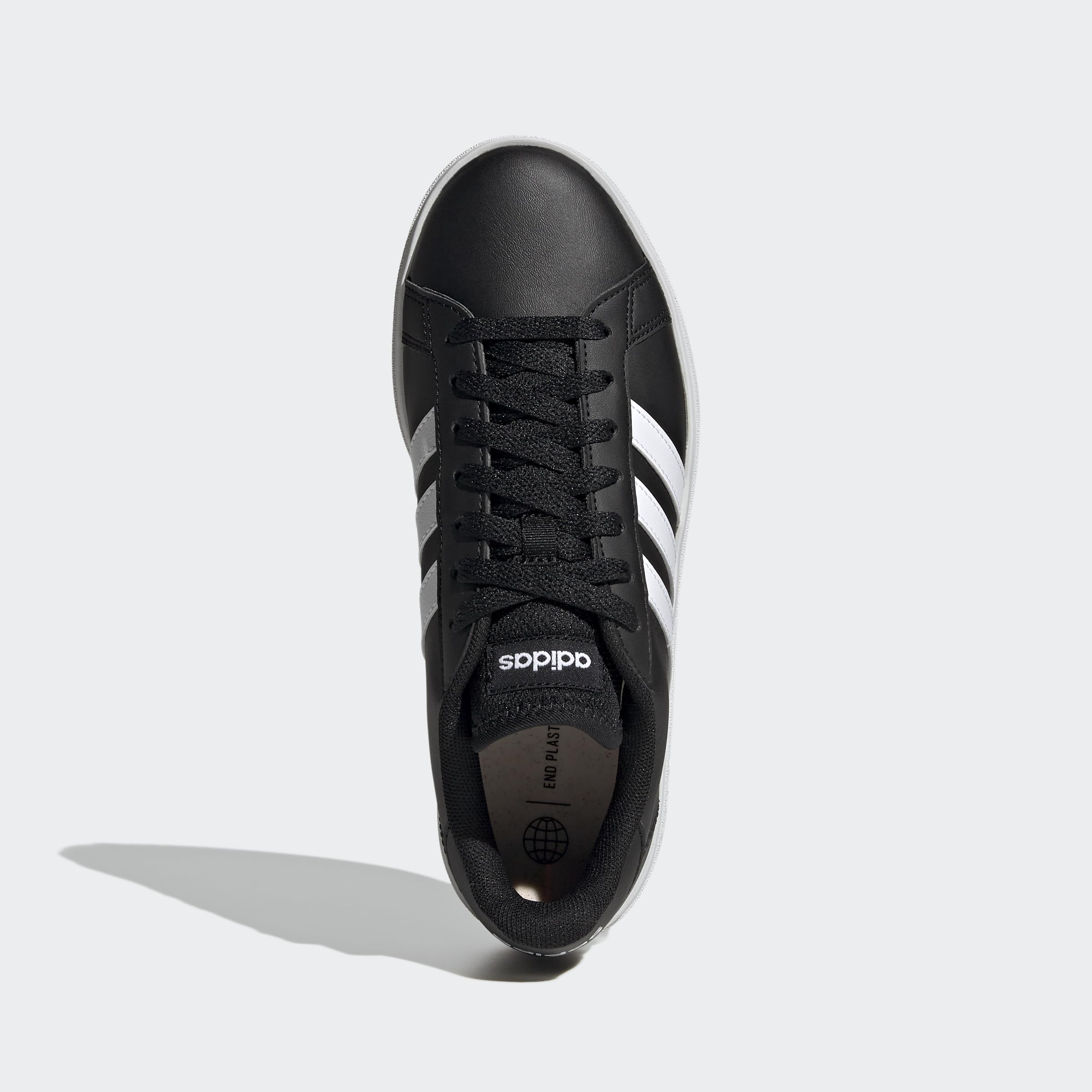 adidas Women's Grand Court Base 2.0 Tennis Shoes, Core Black-cloud White, 7.5